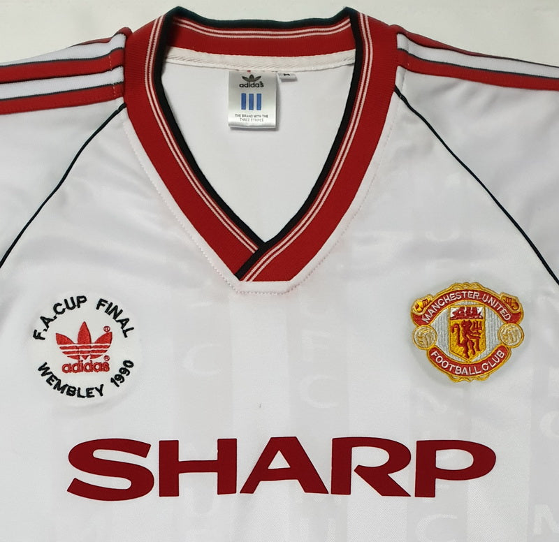 MANCHESTER UNITED 1990 FA CUP AWAY VINTAGE JERSEY RETRO FOOTBALL SHIRT ...